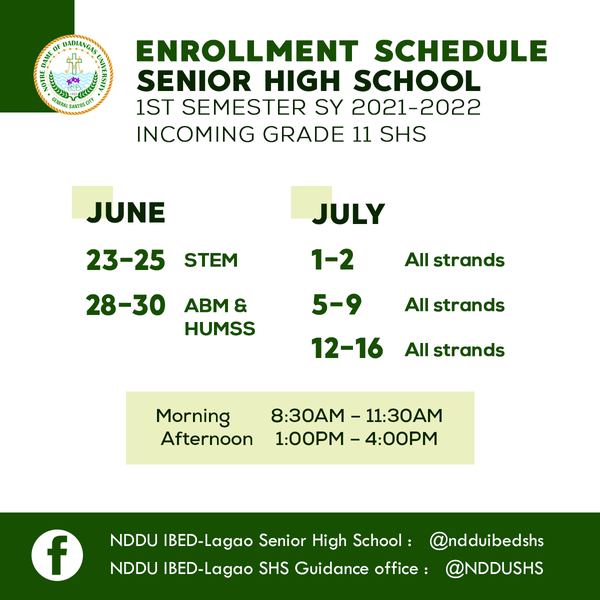 Enrollment – Notre Dame of Dadiangas University