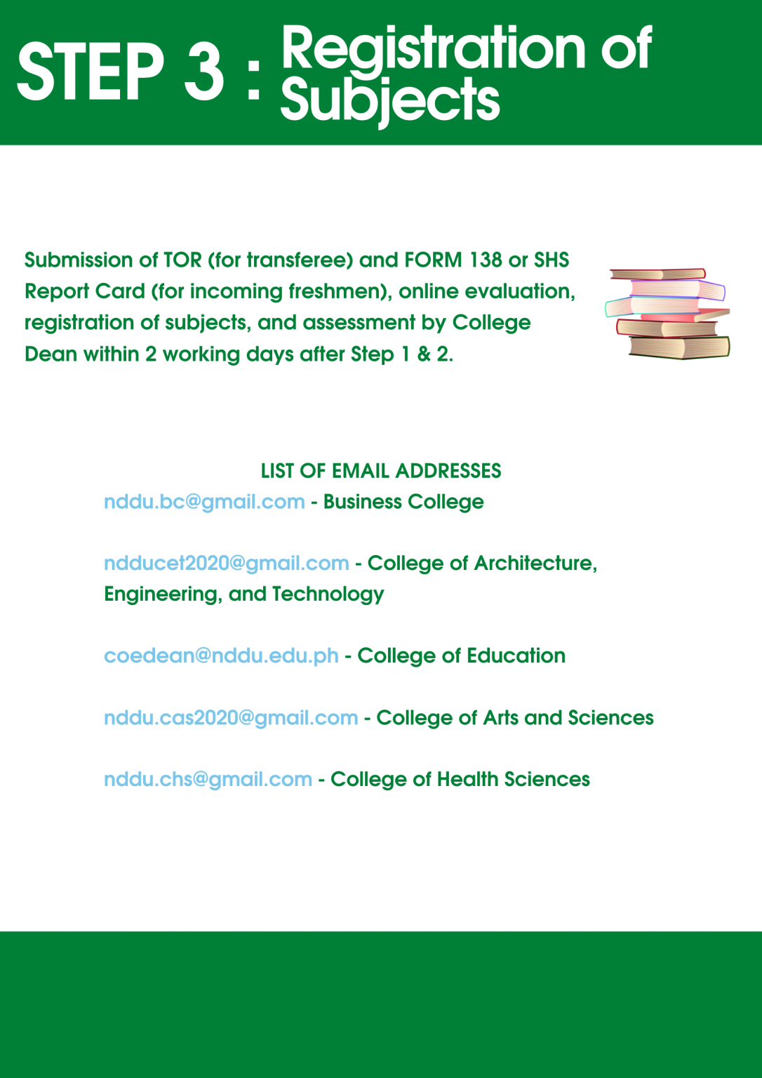 UNDERGRADUATE SCHOOL REQUIREMENTS – Notre Dame of Dadiangas University